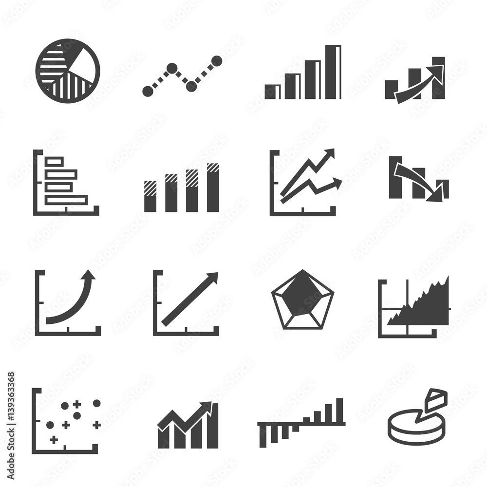 business graph icon set vector Stock Vector | Adobe Stock