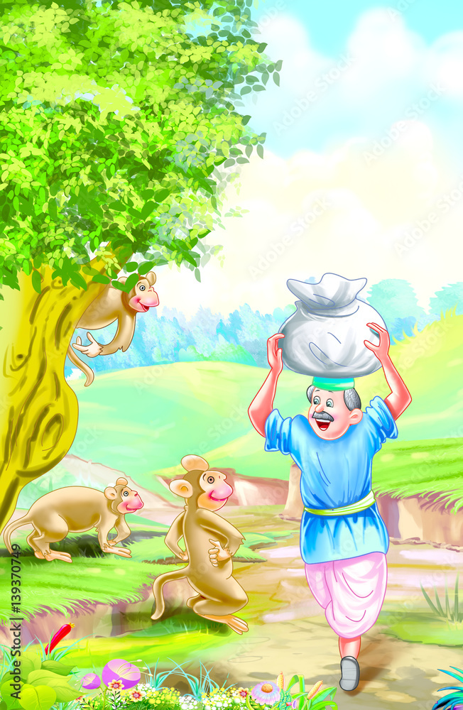 Imitating Monkeys Stock Illustration | Adobe Stock