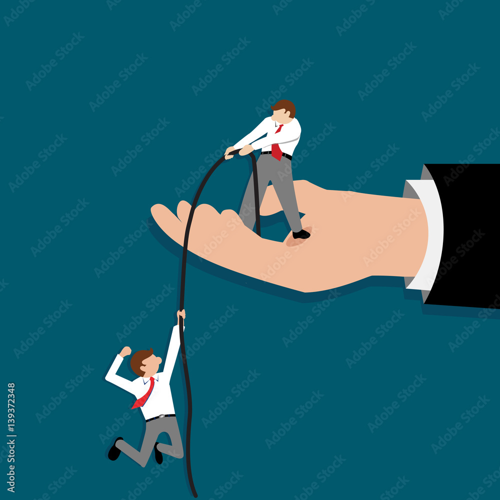 Cartoon Helping Each Other