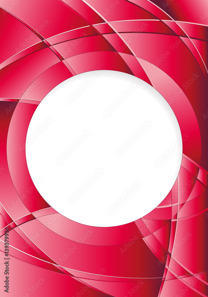Abstract red background with waves and a white circle in the middle to ...