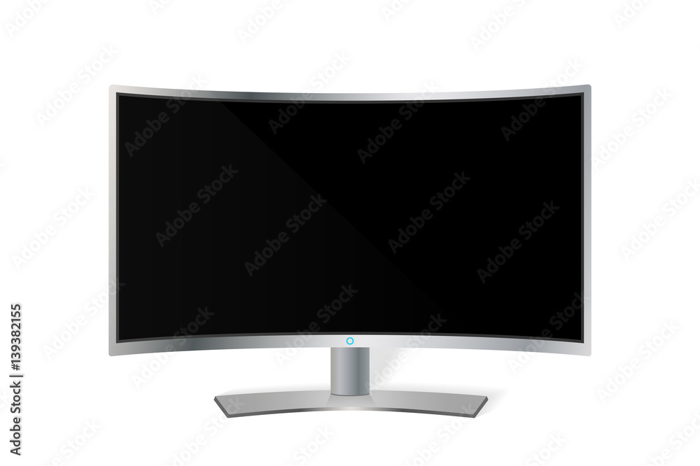 Realistic curved TV monitor isolated. Vector illustration Stock Vector ...