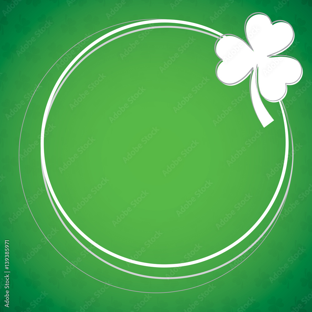 Circle shamrock St Patrick's Day card in vector format. Stock Vector ...