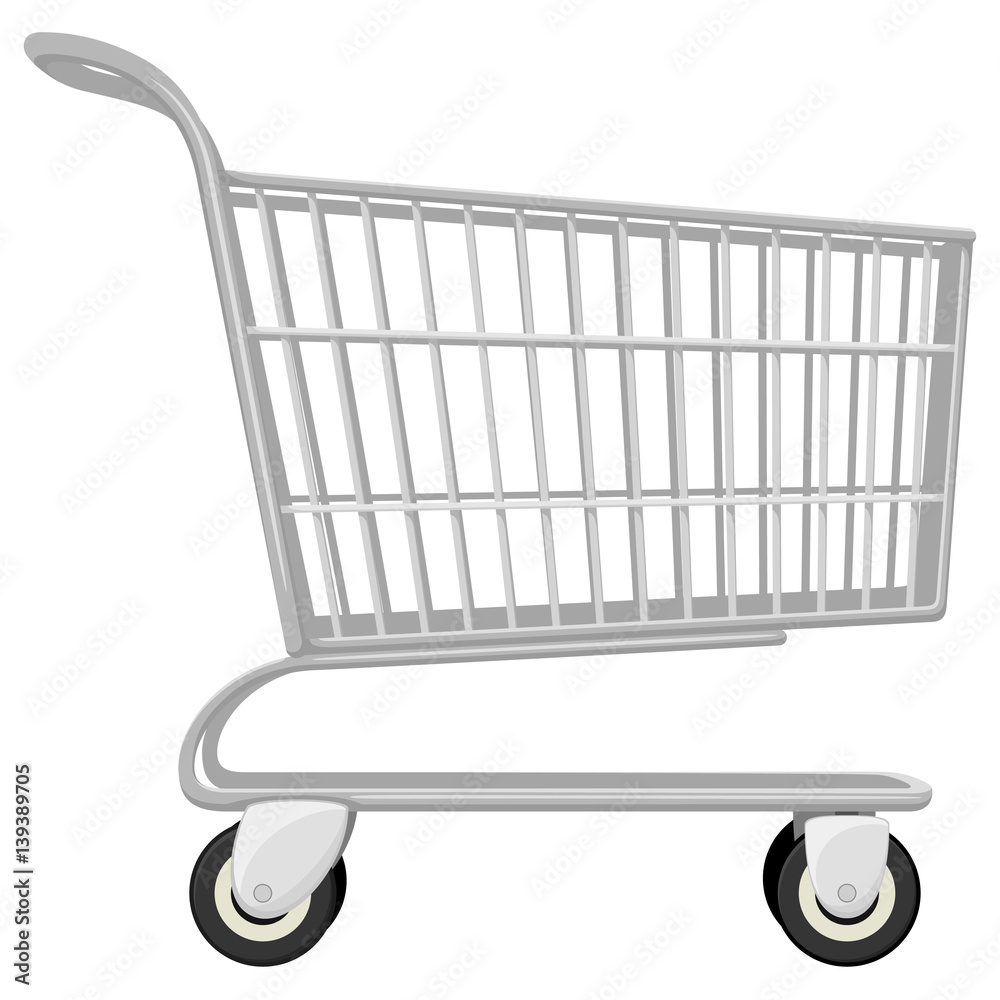 Vector illustration of an empty shopping cart. Stock Vector | Adobe Stock