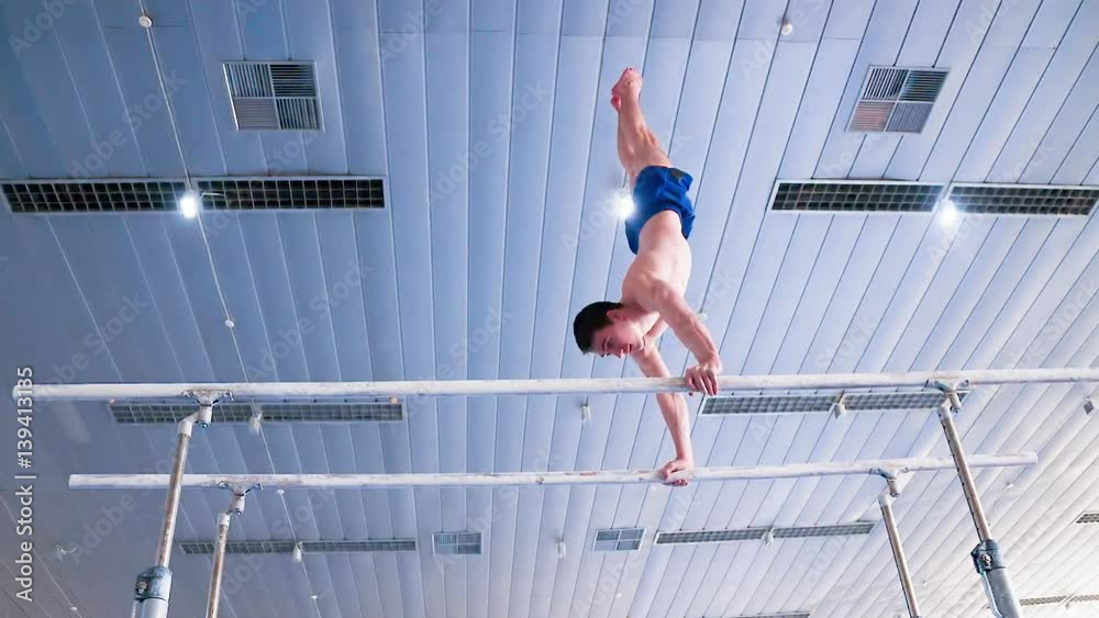 Gymnast performs routine on parallel bars HD gymnastics video. Olympics ...