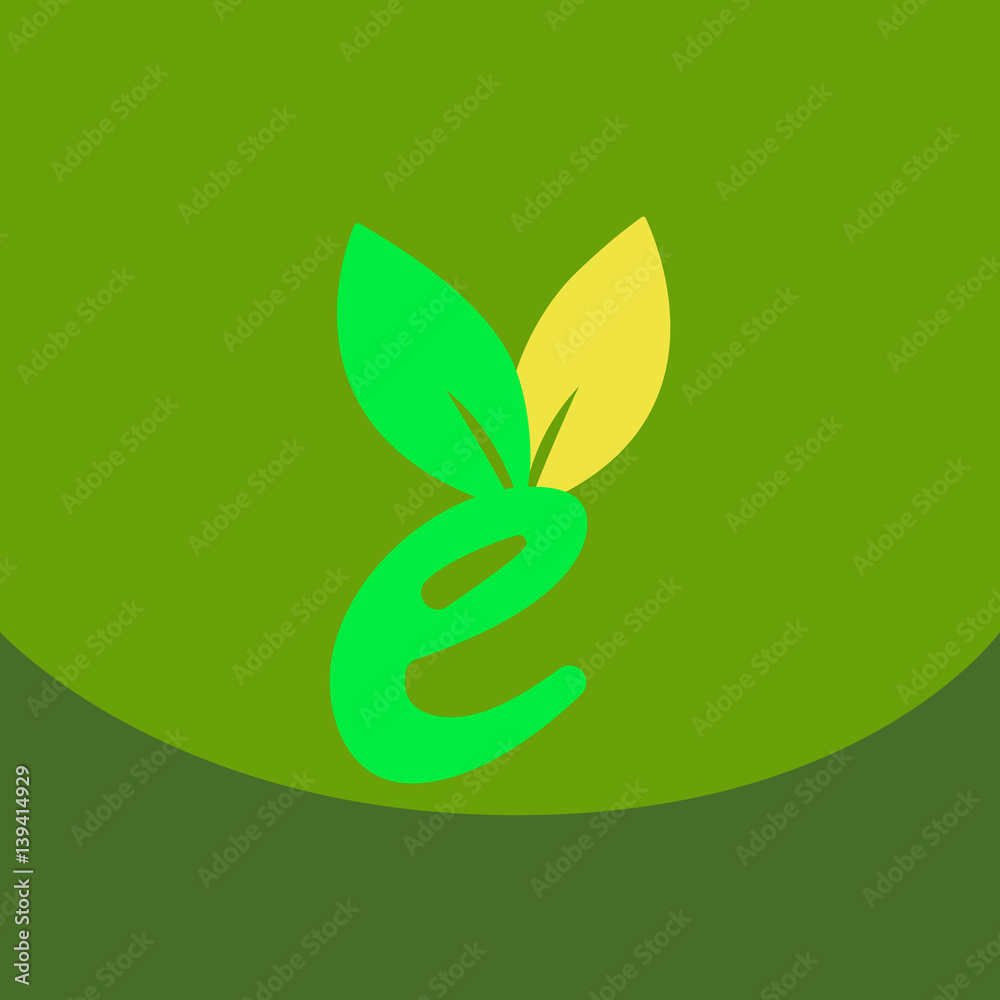E letter eco logo, Safe leaf icon Stock Vector | Adobe Stock