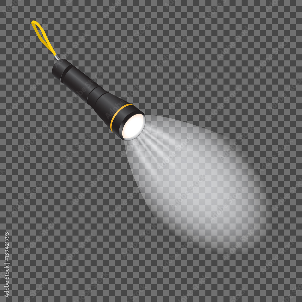flashlight on a transparent background Stock Vector | Adobe Stock