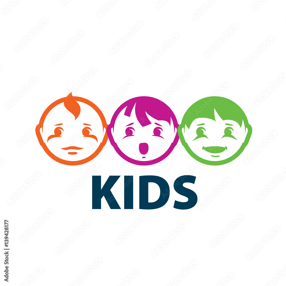 vector logo kids Stock Vector | Adobe Stock