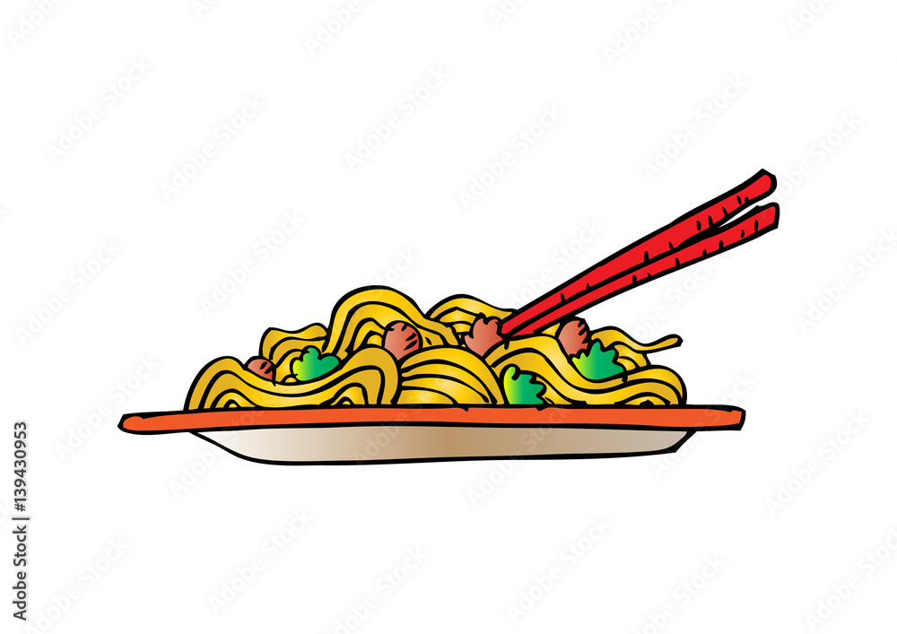 Spaghetti doodle Stock-Illustration | Adobe Stock