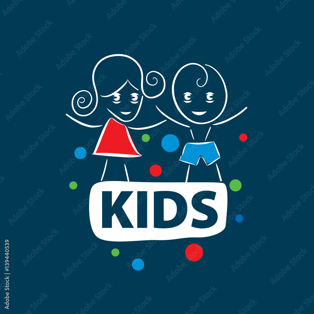 vector logo kids Stock Vector | Adobe Stock