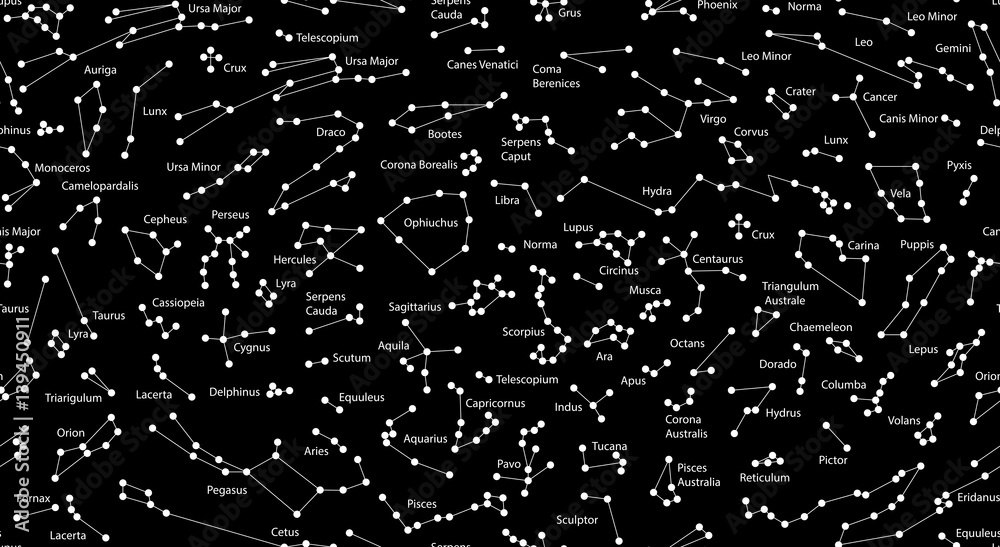 Vector. Seamless pattern for decoration, design. Astronomy different ...