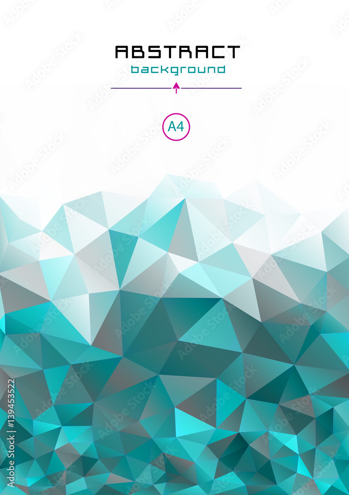 Vector. Cover, background, A4. Annual report. Low-poly triangles ...