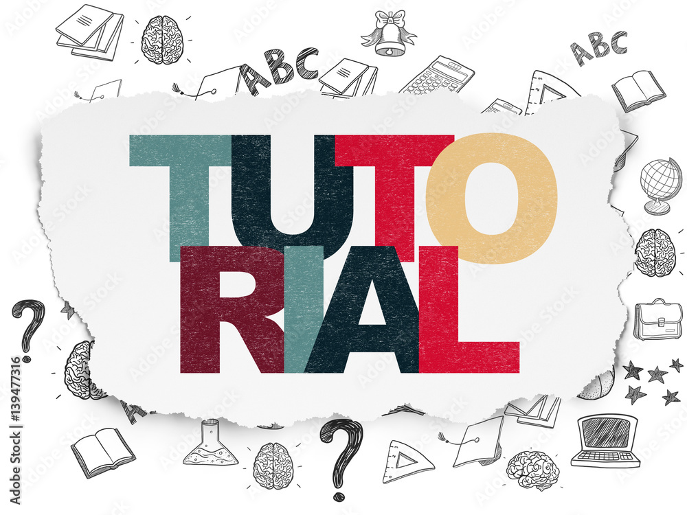 Studying concept: Tutorial on Torn Paper background Stock Illustration ...