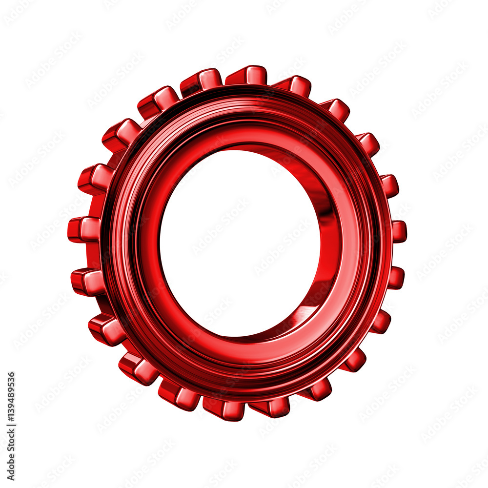 red gear in front of a white background Stock Illustration | Adobe Stock