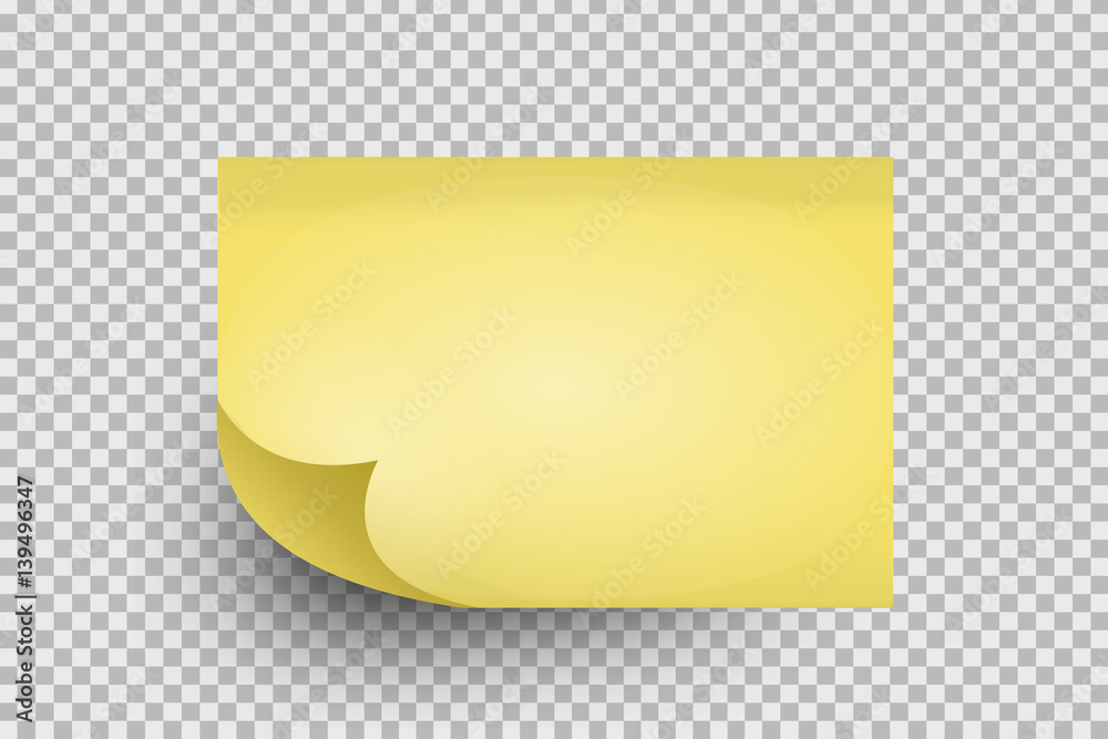 Vector realistic sticky note on the transparent background. Stock ...