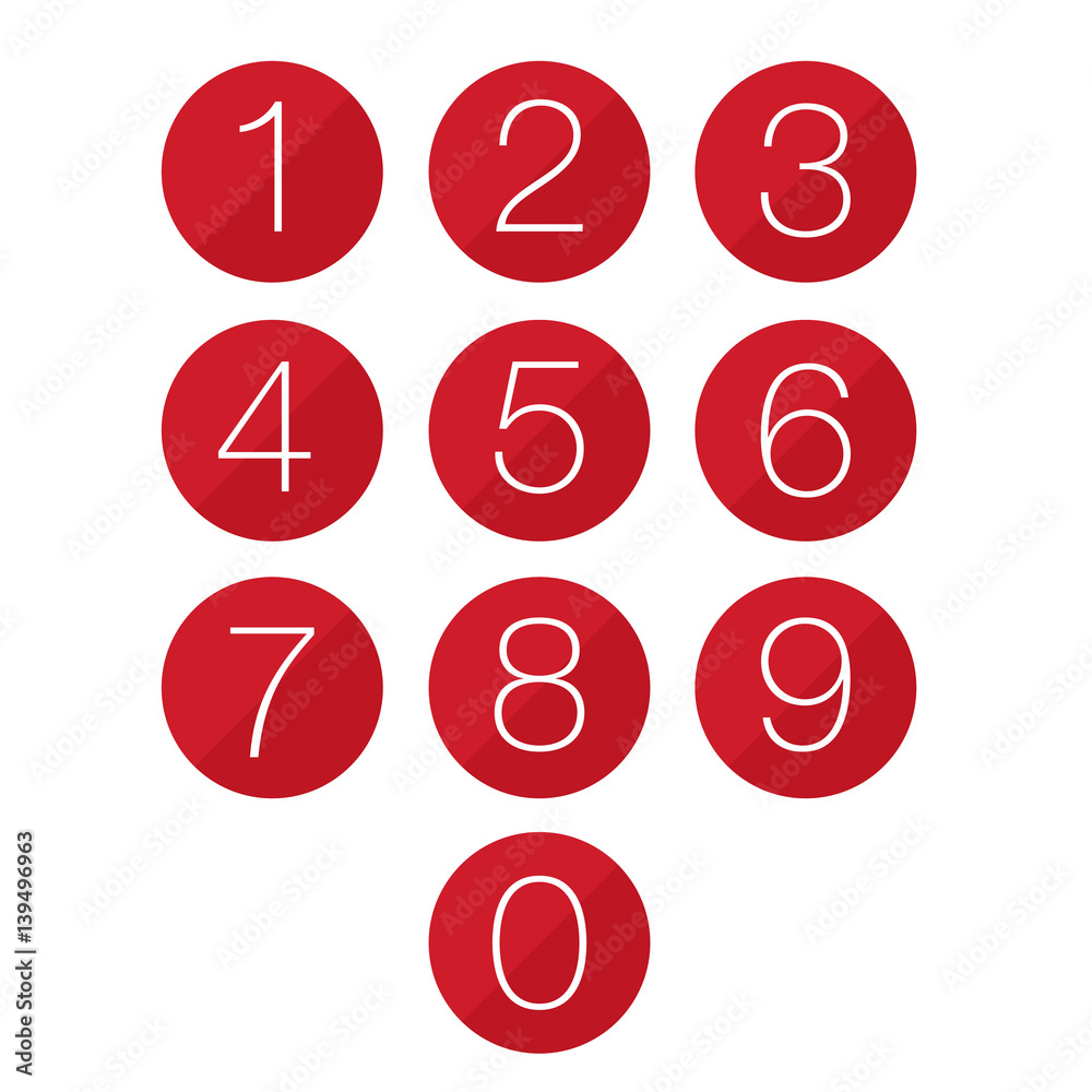 Number set button Stock Vector | Adobe Stock