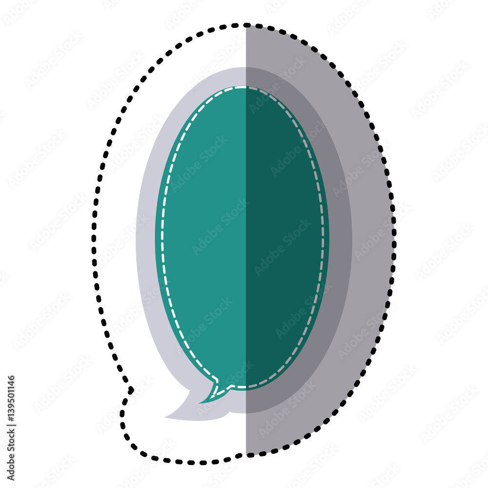 color sticker large oval frame callout dialogue vector illustration ... color sticker large oval frame callout dialogue vector illustration ...