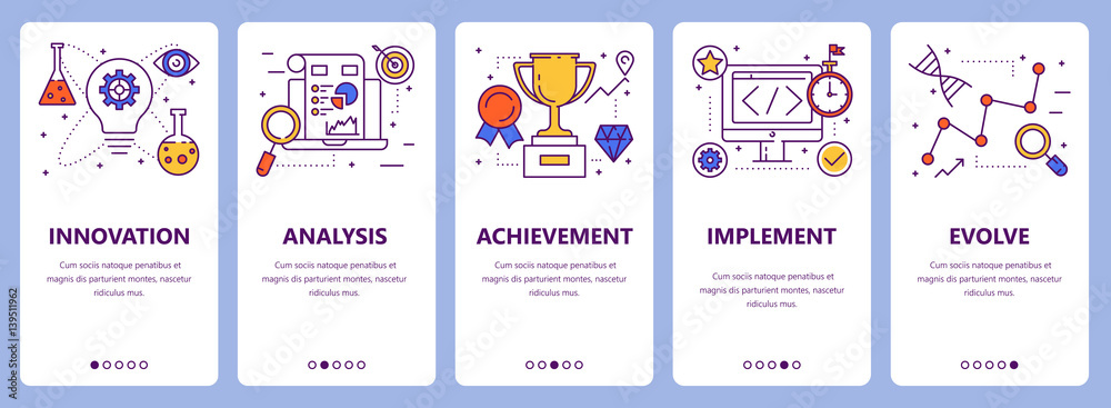 Vector set of thin line flat design improve concept banners Stock ...