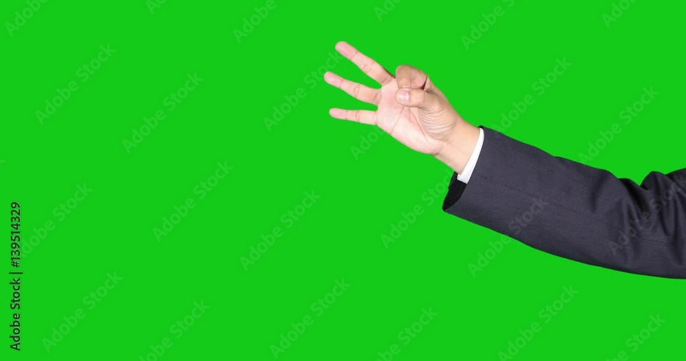 Video footage of businessman hand showing OK sign in the studio with ...