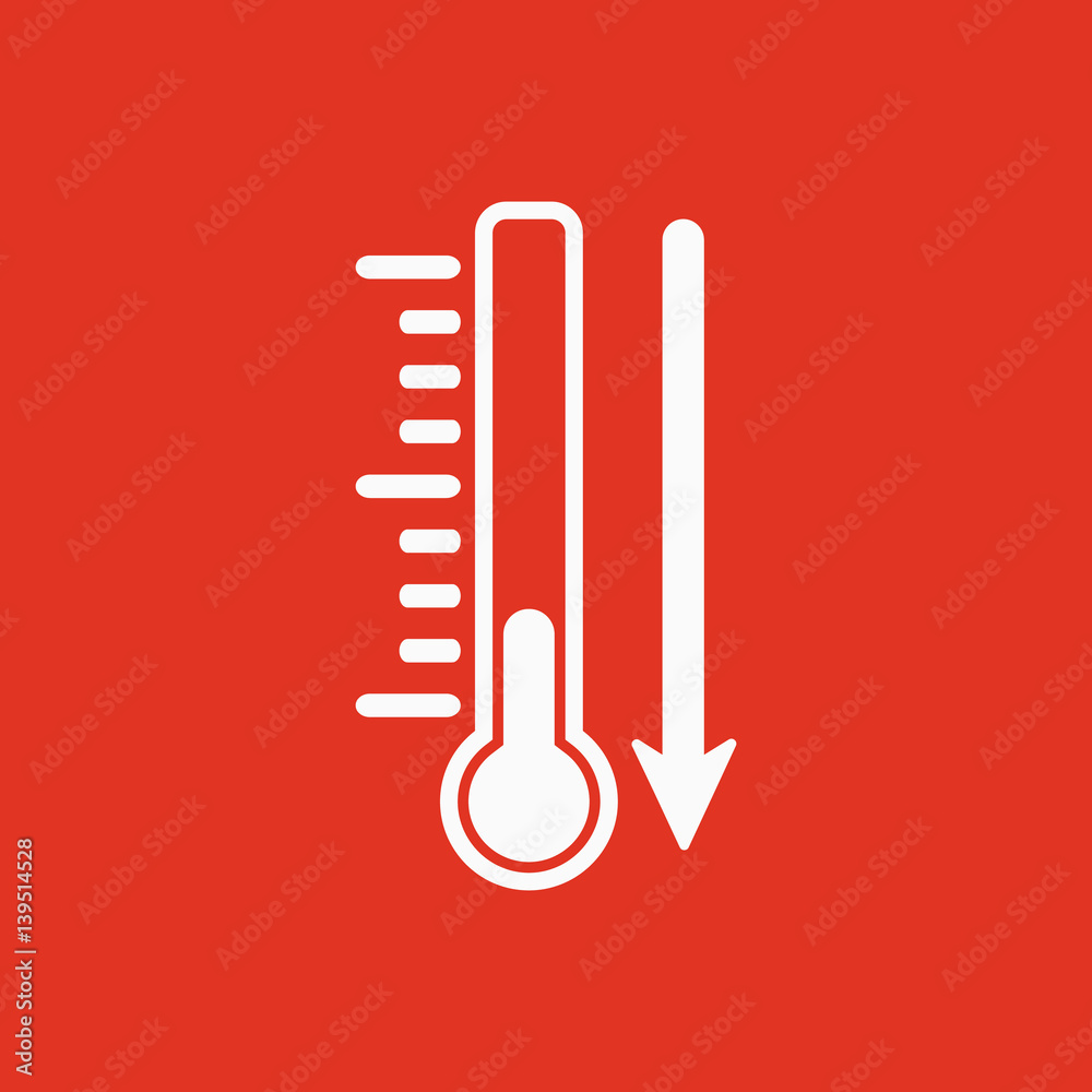 Temperature decrease icon. Thermometer and meteorology, freeze symbol ...