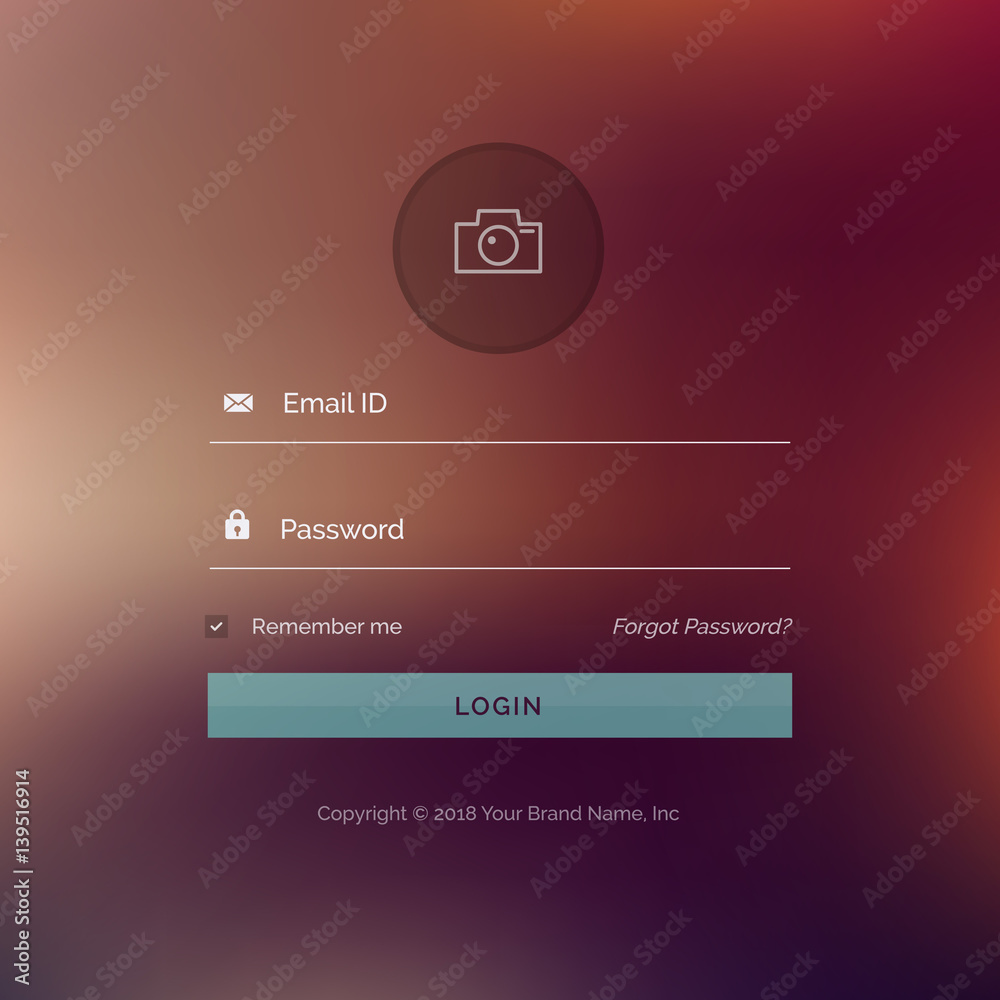 elegant ui design for login form template Stock Vector | Adobe Stock