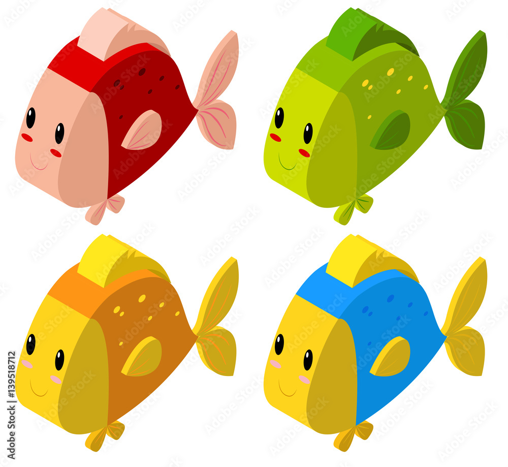 3D design for colorful fish Stock Vector | Adobe Stock