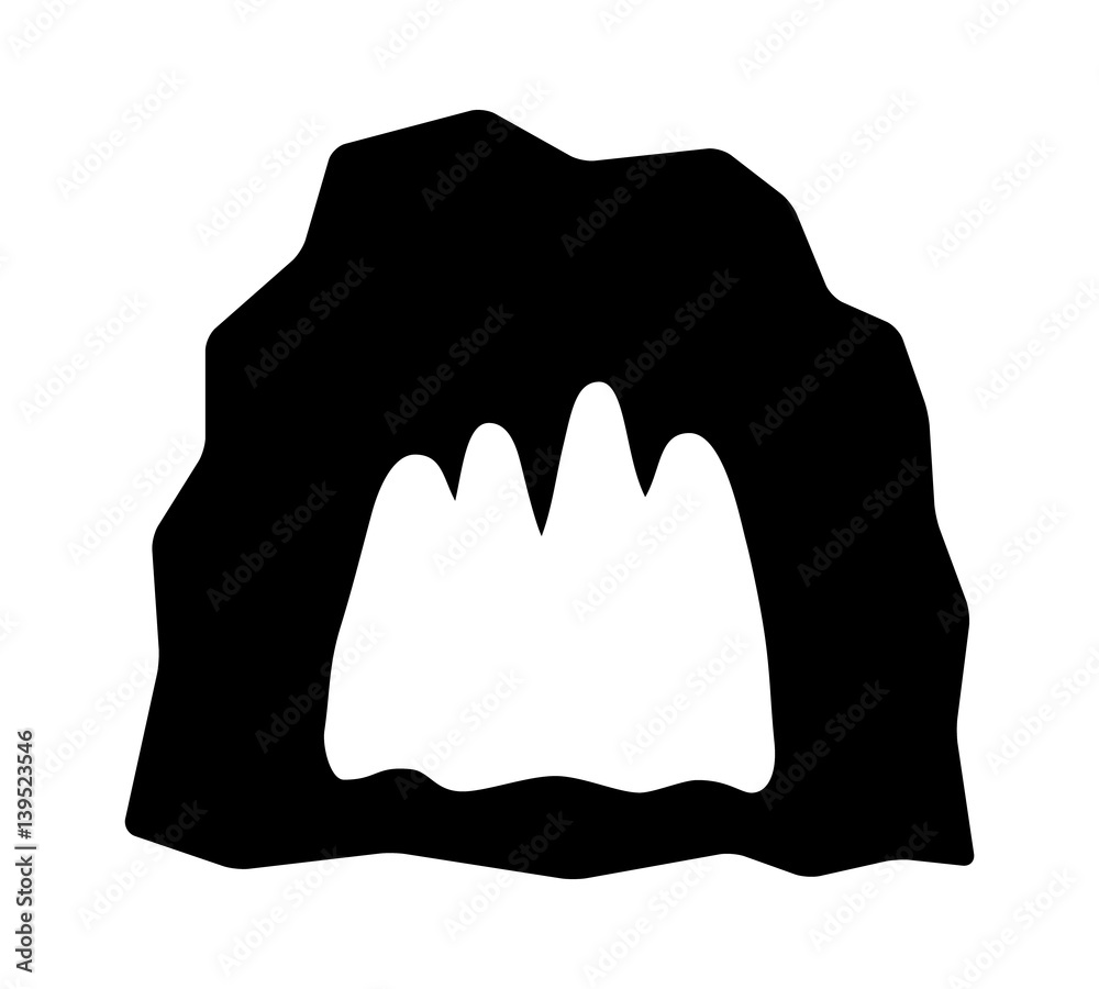 Cave / cavern, animal den or dungeon flat vector icon for apps and ...