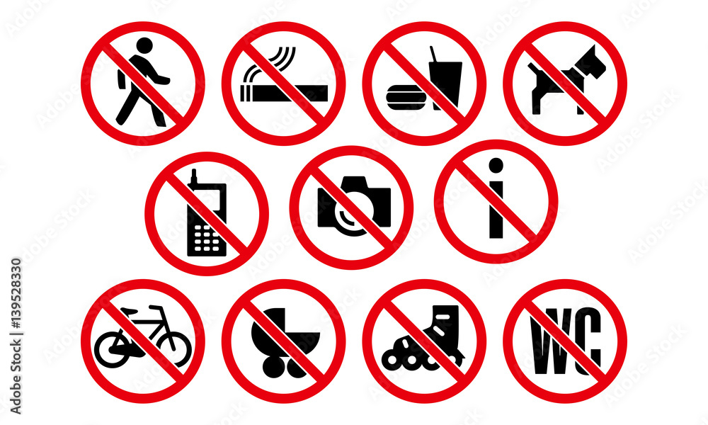 Verbotszeichen / Piktogramme Zweifarbig Stock Vector | Adobe Stock