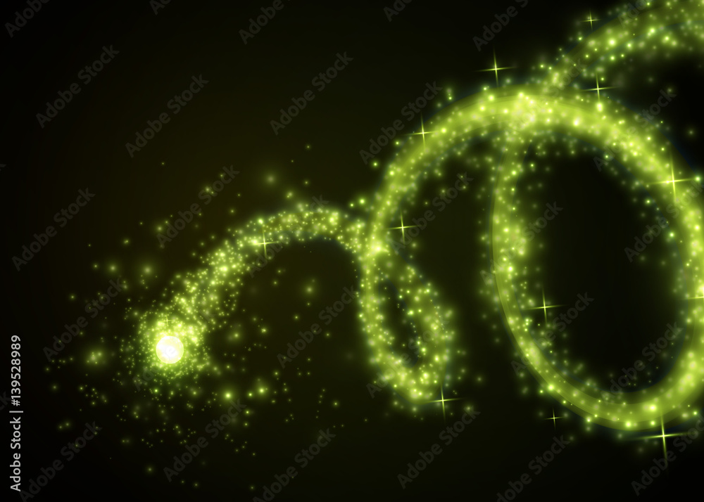 Magic light effect with bright sparkles. Vector illustration. Stock ...