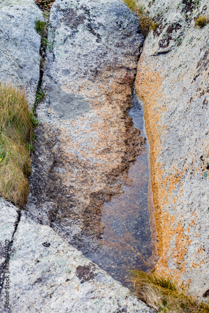 Stone surface with a small puddle Stock Photo | Adobe Stock