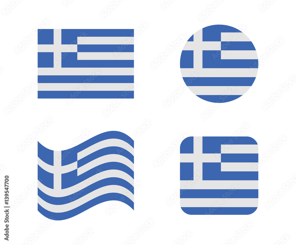 set 4 flags of greece Stock Vector | Adobe Stock