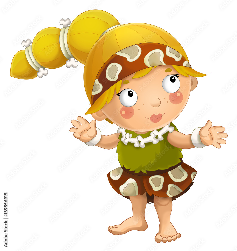 cartoon ancient girl character isolated illustration for children Stock ...