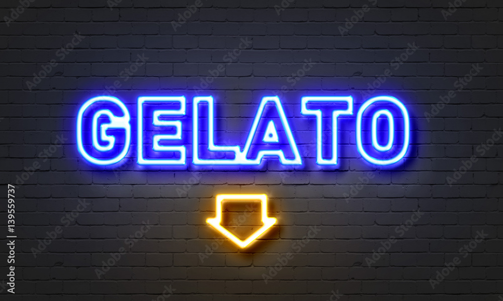 Gelato neon sign on brick wall background. Stock Illustration | Adobe Stock
