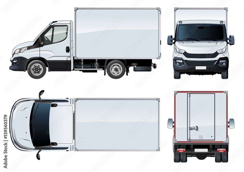 Vector truck template isolated on white. Available EPS-10 separated by ...