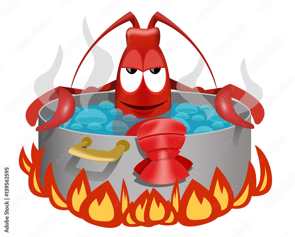 Funny lobster isolated on white background Stock-Vektorgrafik | Adobe Stock
