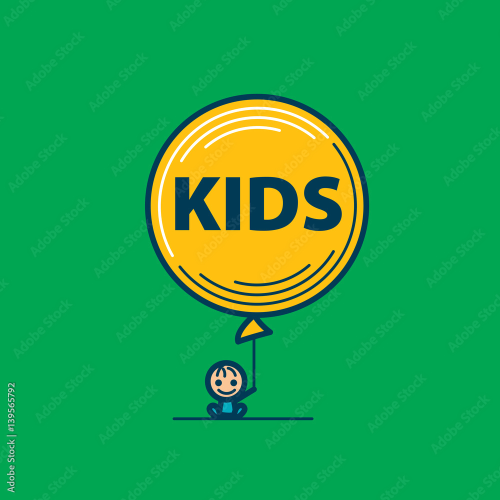 vector logo kids Stock Vector | Adobe Stock