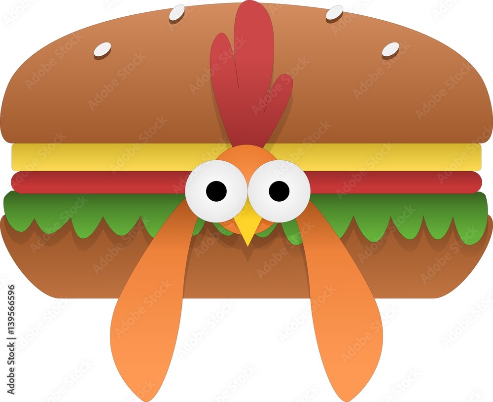 Chicken burger Stock Vector | Adobe Stock