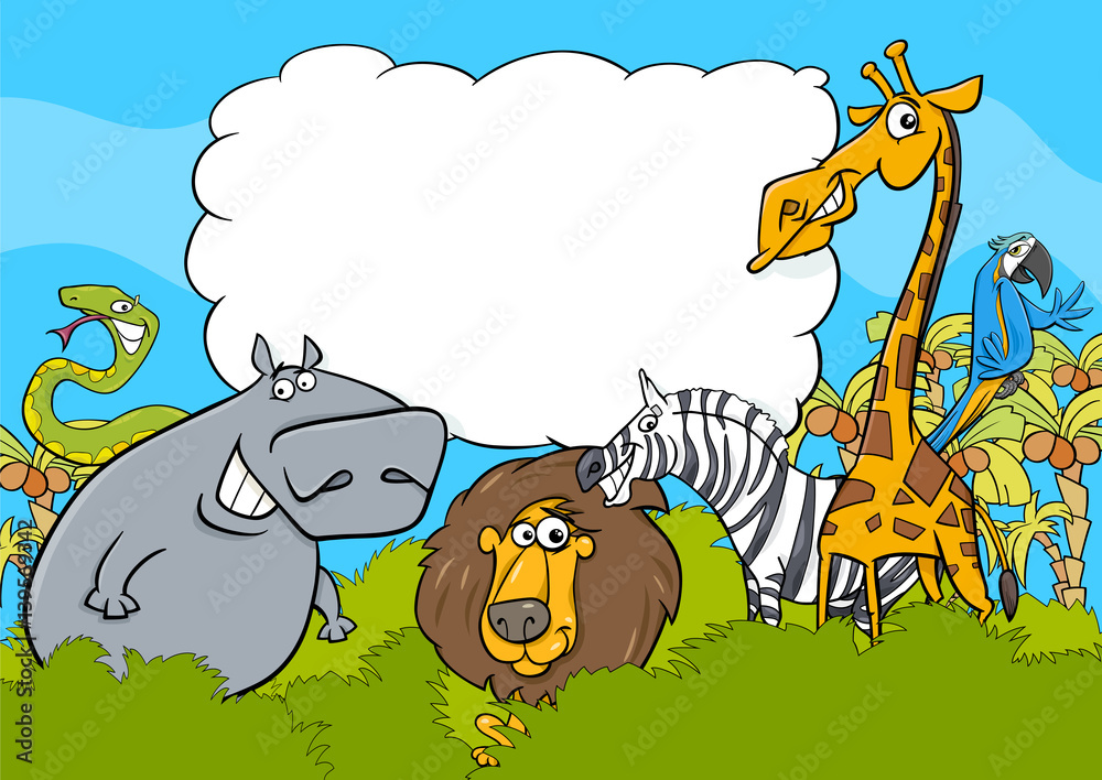 animal characters background Stock Vector | Adobe Stock