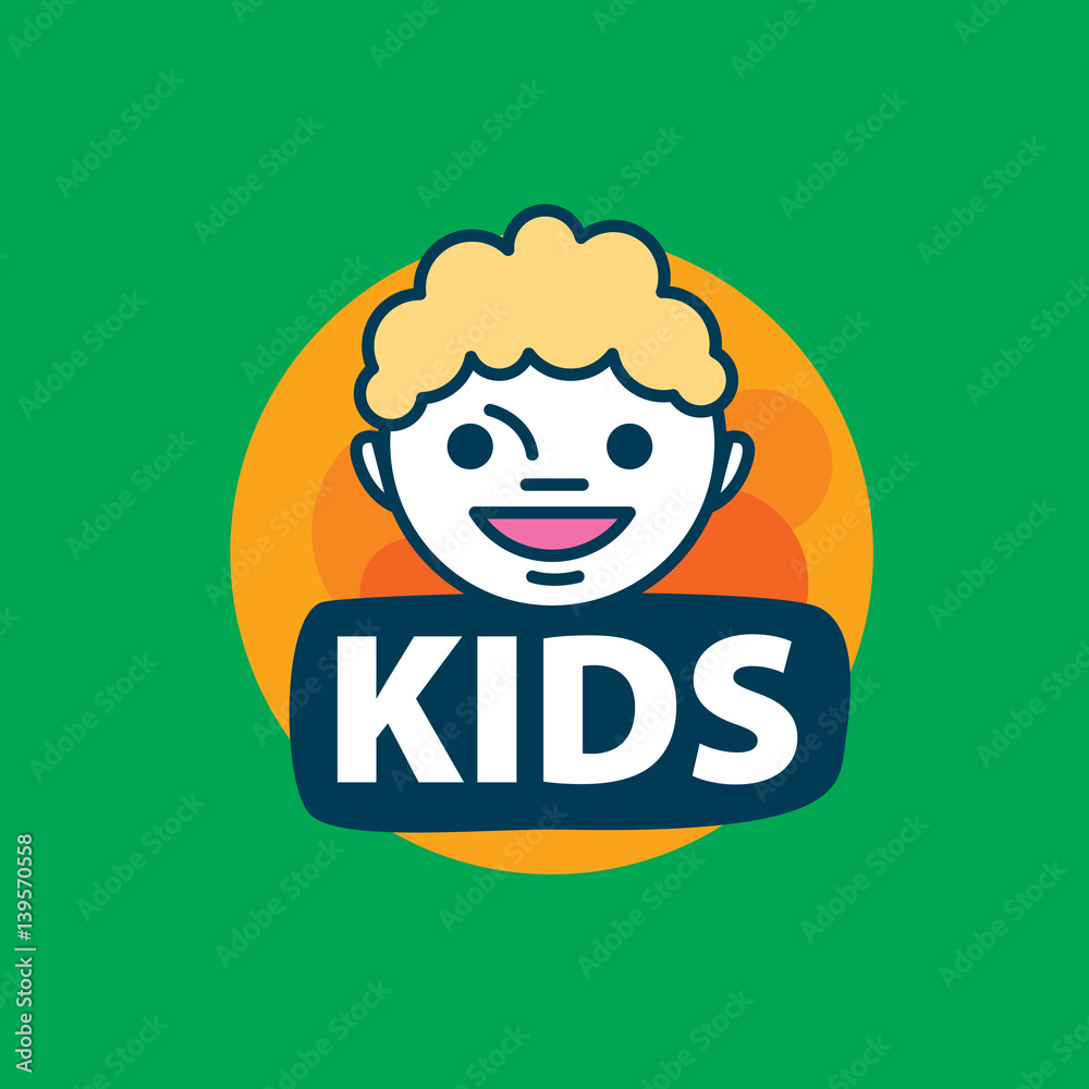 vector logo kids Stock Vector | Adobe Stock