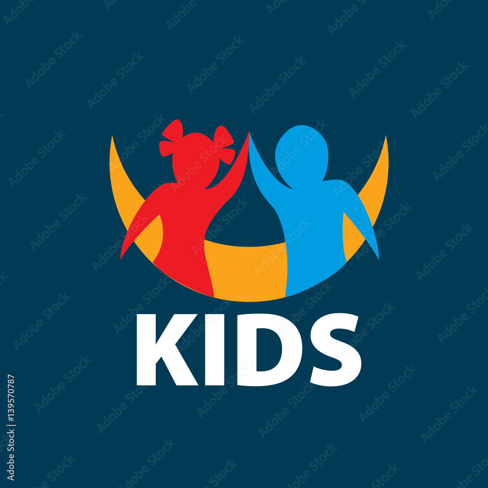 vector logo kids Stock Vector | Adobe Stock