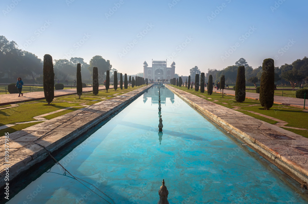 The territory of the Taj Mahal. swimming pool Stock Photo | Adobe Stock