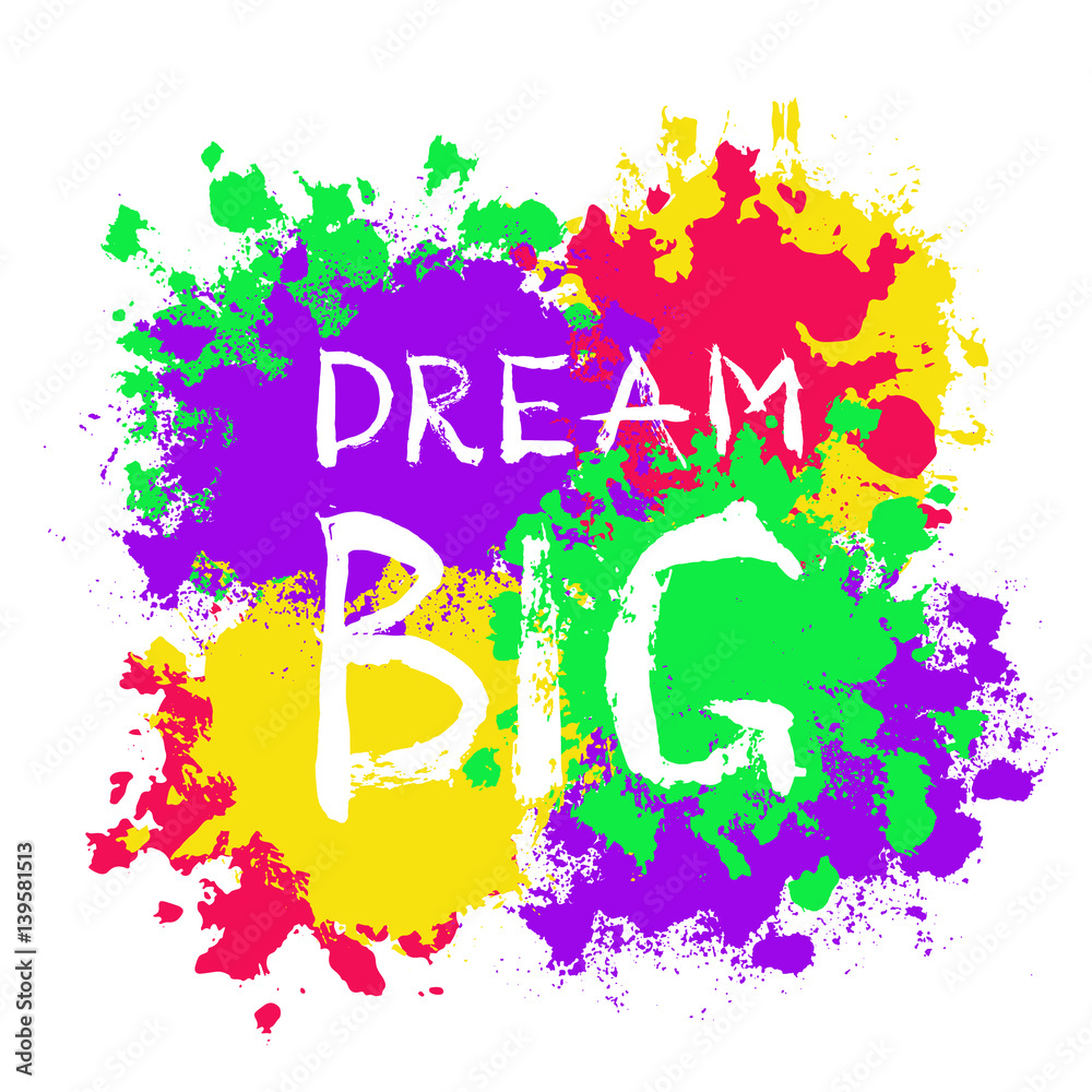 Grunge Motivational Poster Dream Big Stock Vector | Adobe Stock