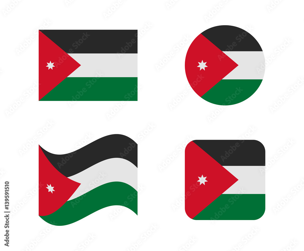 set 4 flags of jordan Stock Vector | Adobe Stock