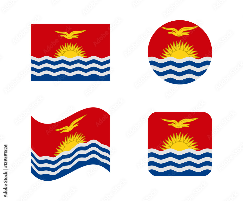 set 4 flags of kiribati Stock Vector | Adobe Stock