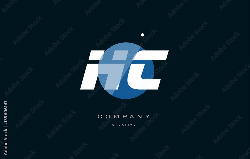 hc h c blue white circle big font alphabet company letter logo Stock ...