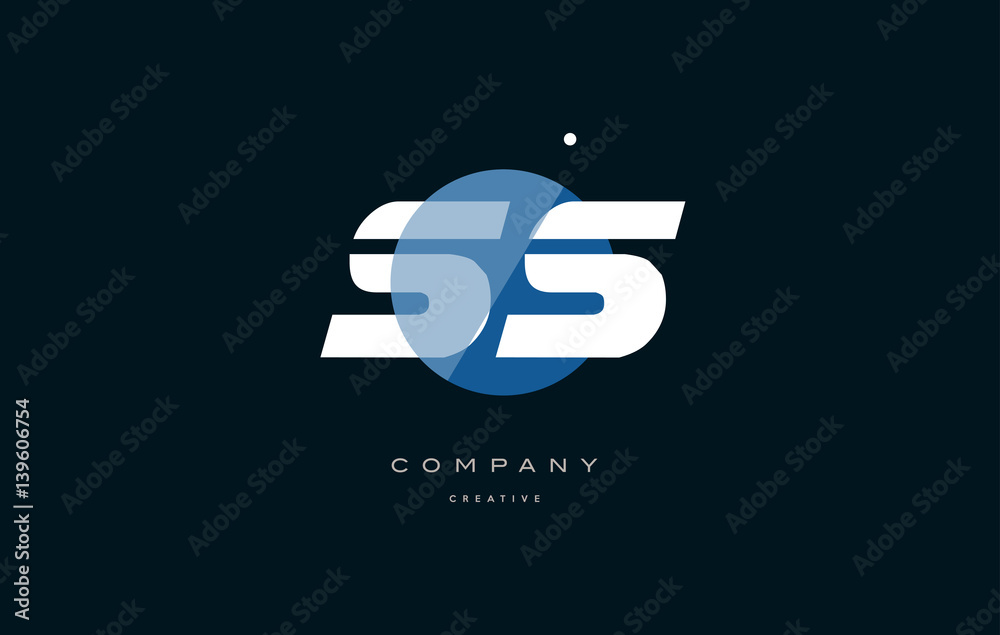 ss s s blue white circle big font alphabet company letter logo Stock ...