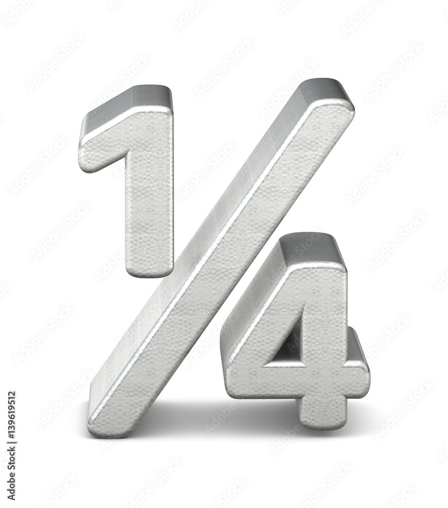symbol bruch 1/4 silber silver 3d struktur Stock-Illustration | Adobe Stock