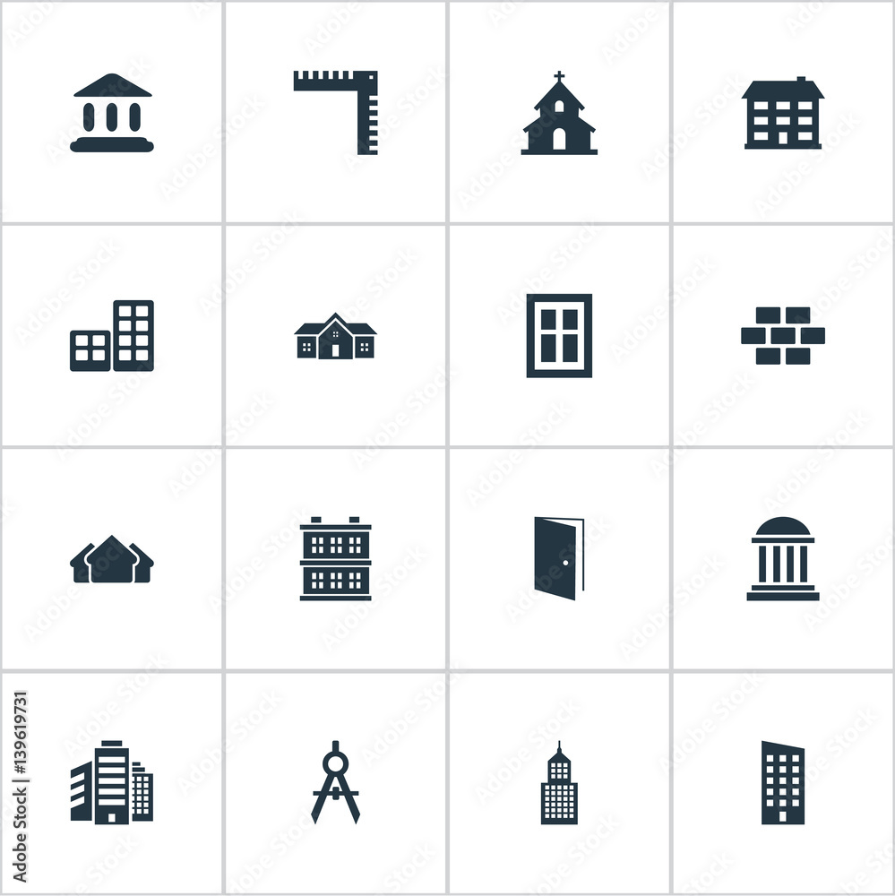 vector-illustration-set-of-simple-structure-icons-elements-shelter
