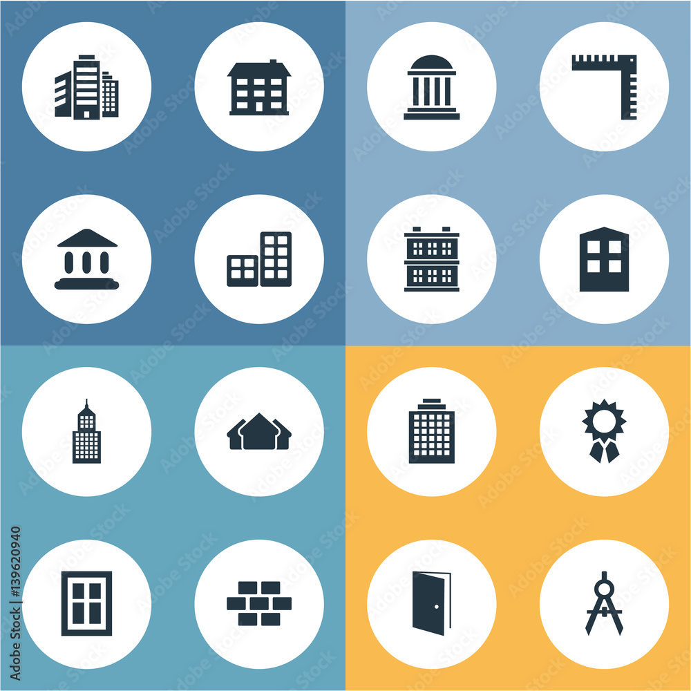 Vector Illustration Set Of Simple Structure Icons. Elements ...