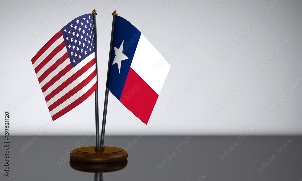 USA Flag And Texas Desk Flags Stock-Foto | Adobe Stock