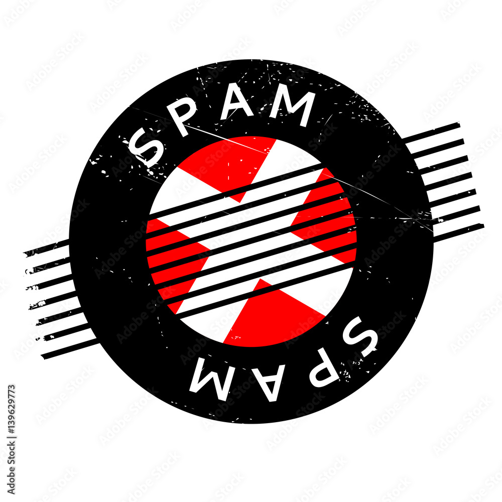 Spam rubber stamp. Grunge design with dust scratches. Effects can be ...